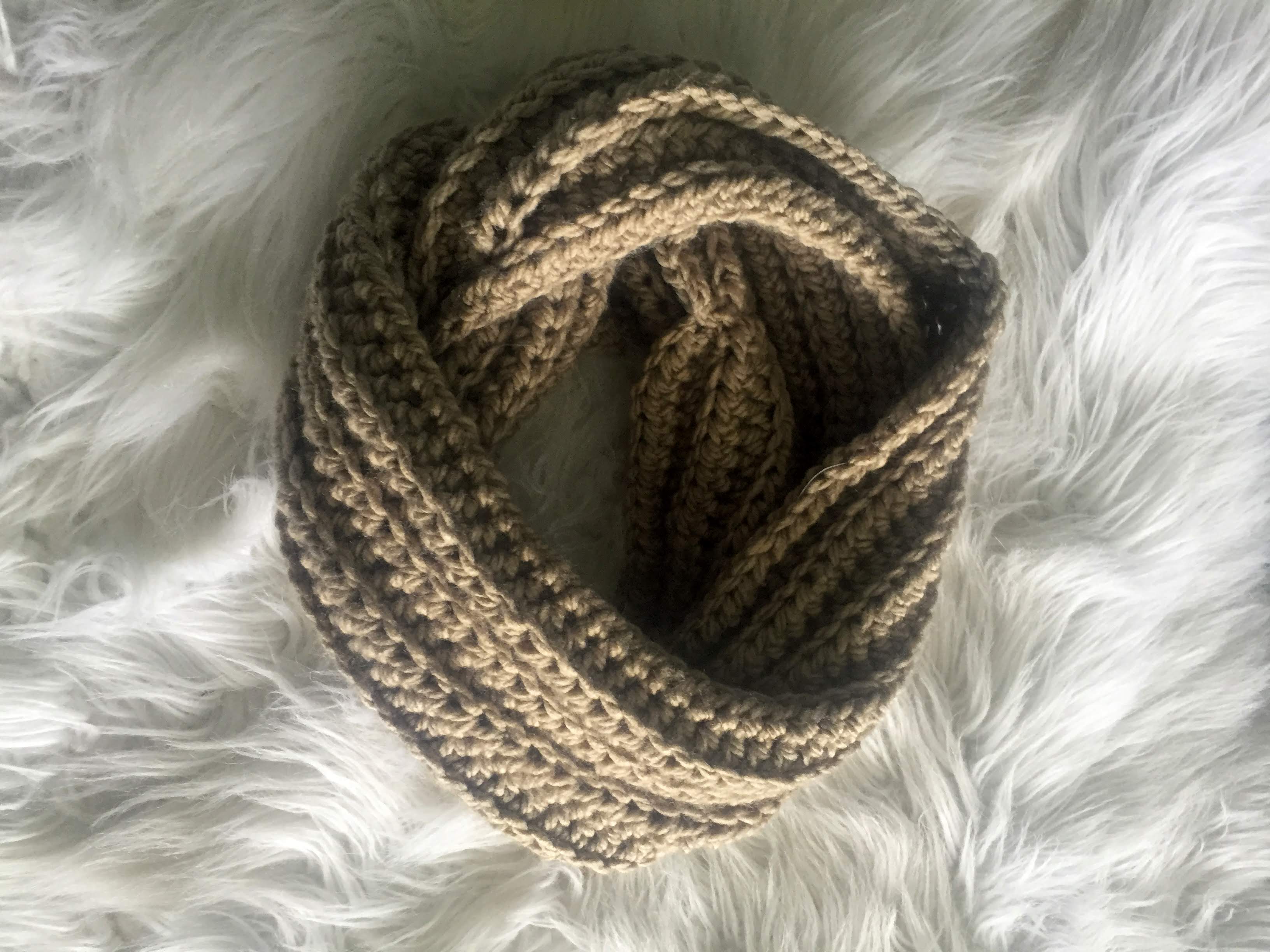 Crochet Ribbed Infinity Scarf - Northern Moose